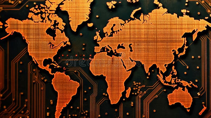 World Map Crafted from Chips Stock Image - Image of globe, background ...