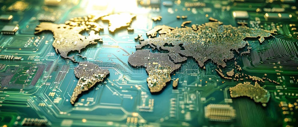 World Map Crafted from Microchips Showcases the Intertwining of ...