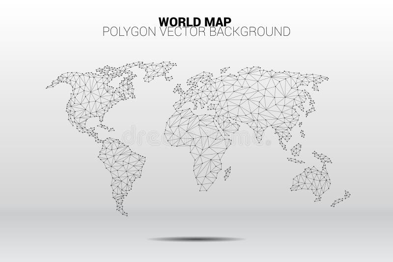 World Map Dot Connection Line Polygon: Concept of Digital World, Data ...