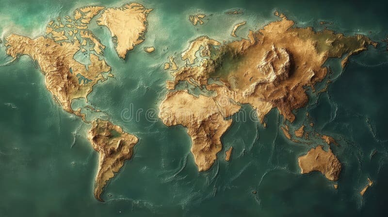 World Map Created with Artistic Simplicity and Style Stock Illustration ...