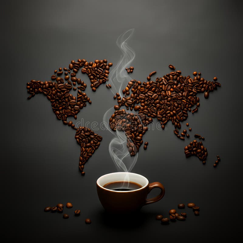 Bean Borders: World Blend Atlas Stock Illustration - Illustration of ...