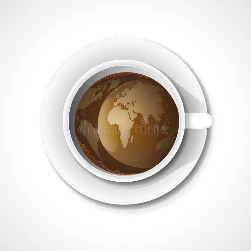 World Map Coffee Mug Illustration Design Stock Illustration ...
