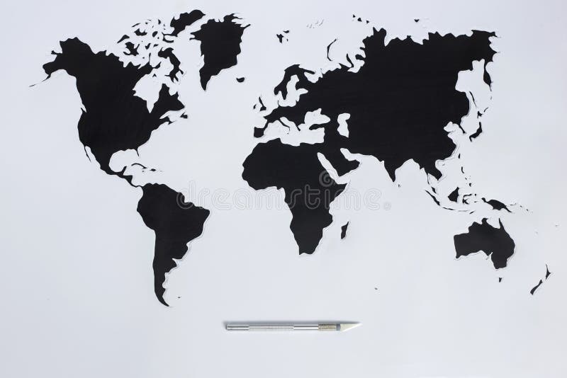 World map. Cut out paper stock image. Image of world - 60404527