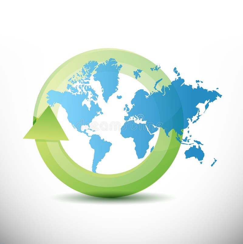 World Map Cycle Illustration Design Stock Illustration - Illustration ...