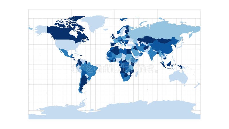 World Map. Cylindrical Stereographic Projection Stock Illustration ...