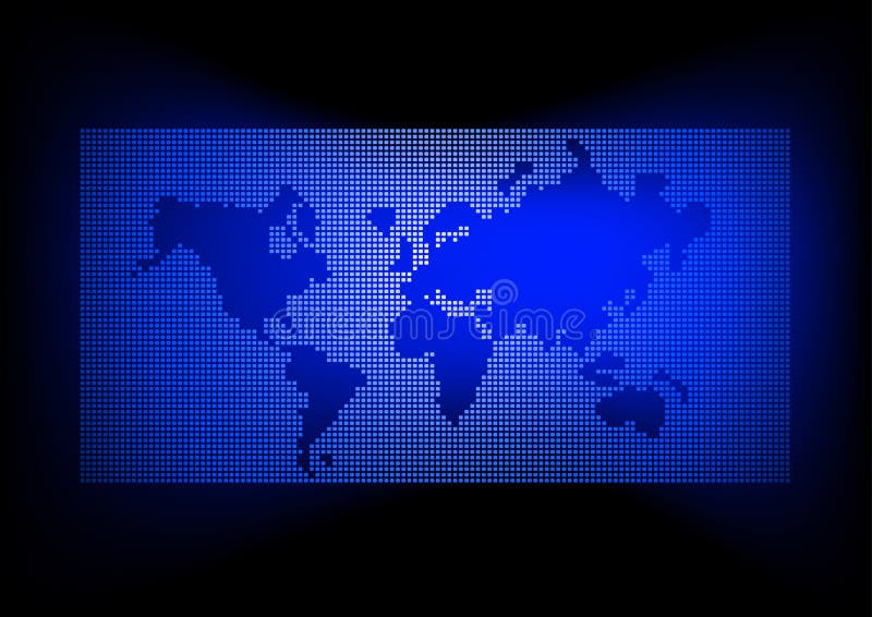 World Map with Dark Blue Background Stock Vector - Illustration of ...
