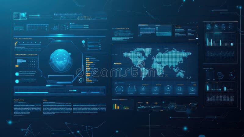 World Map on Dark Blue Background, Explore Global Geography, Continents ...