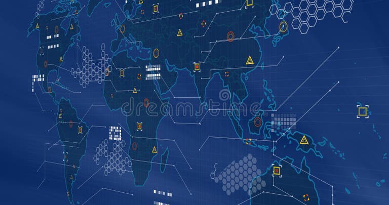 World Map with Data Points and Network Connections Image Stock ...
