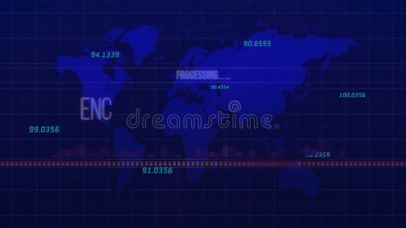 World Map with Data Points and Processing Stock Video - Video of connectivity, points: 372065803
