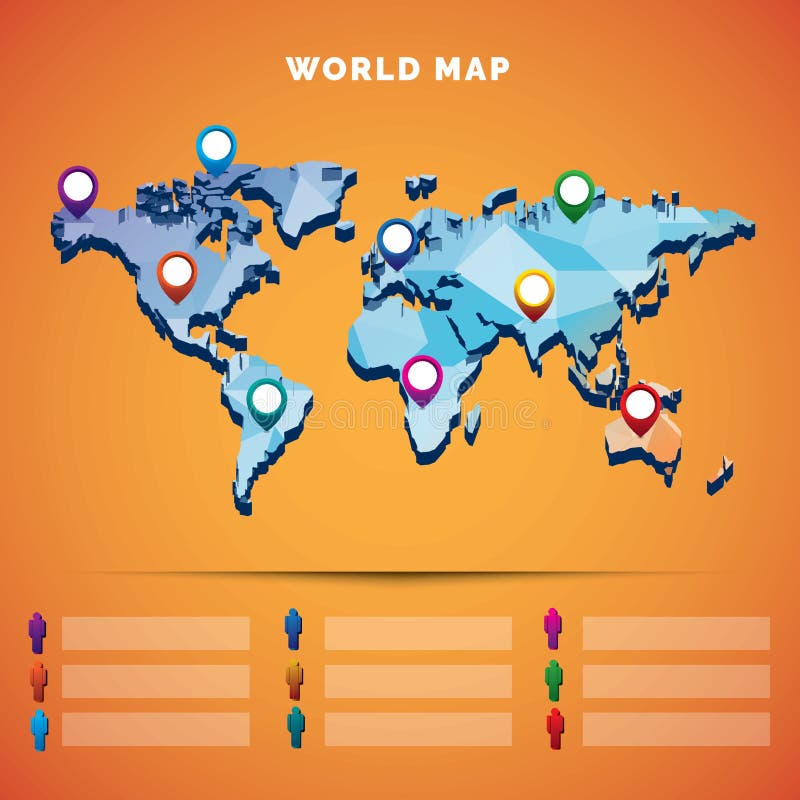 World map design stock vector. Illustration of destination - 182680730