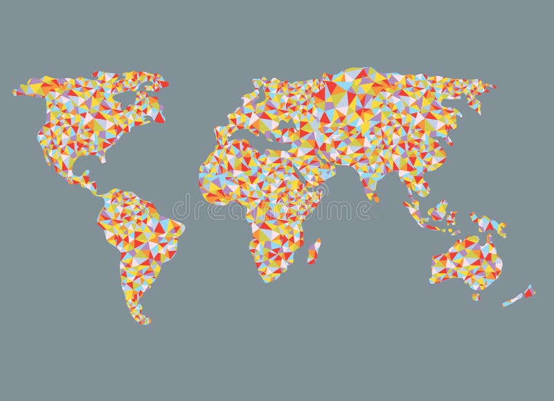 World Map Design with Abstract Pattern Stock Vector - Illustration of ...