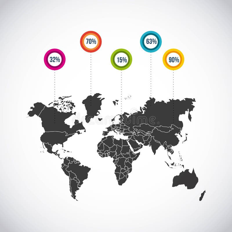 World map design stock illustration. Illustration of flat - 71475502