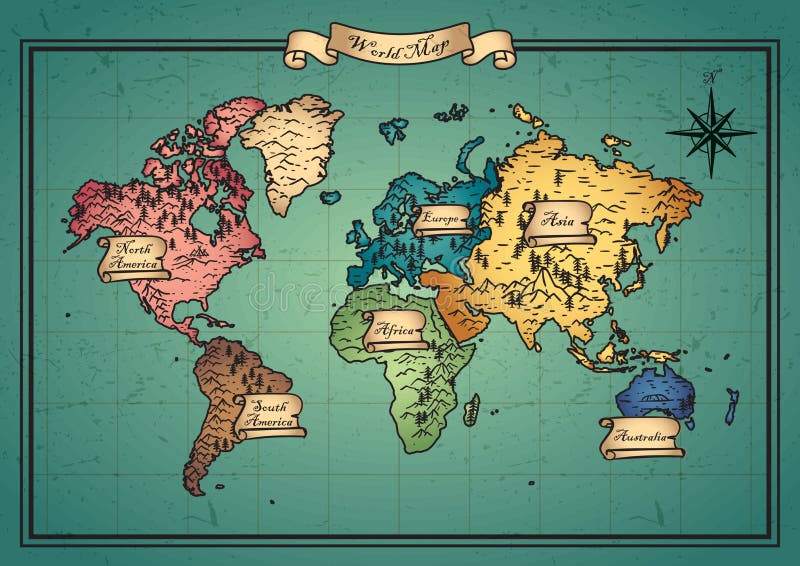 World Map Design. Vector Illustration Decorative Design Stock Vector ...