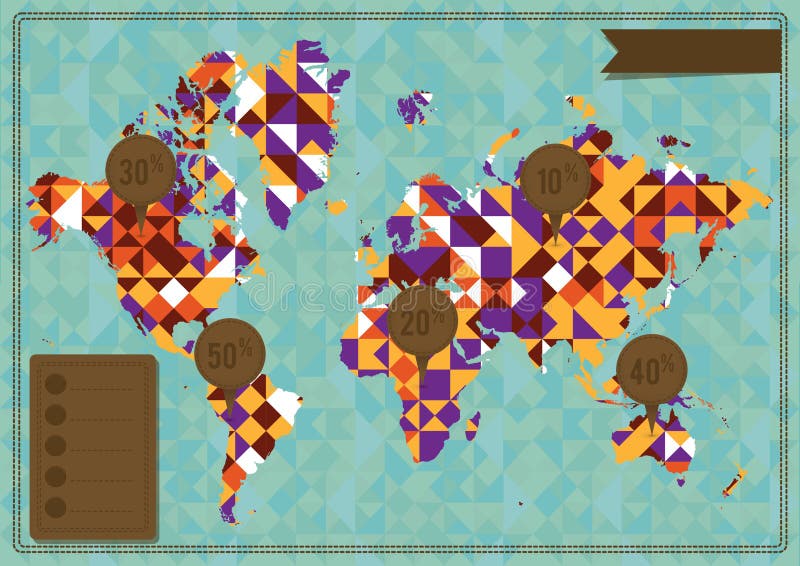 World Map Design. Vector Illustration Decorative Design Stock Vector ...