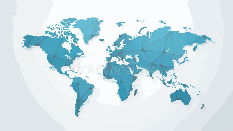 World Map Designed with Symmetrical and Straight Lines Stock ...