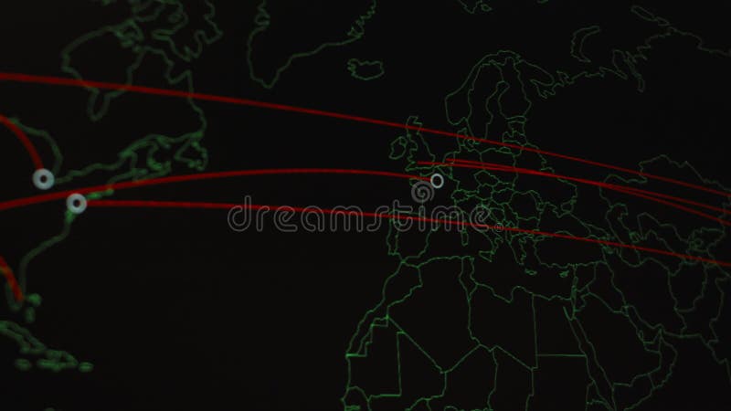 World Map with Different Targets for Cyber Attack. Hacking and ...