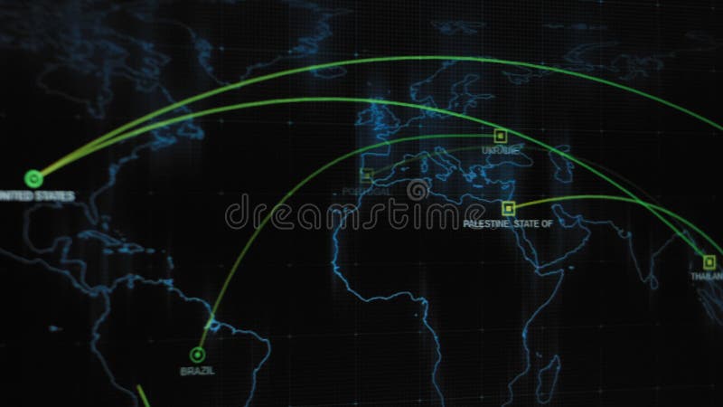 World Map with Different Targets for Cyber Attack. Hacking and ...