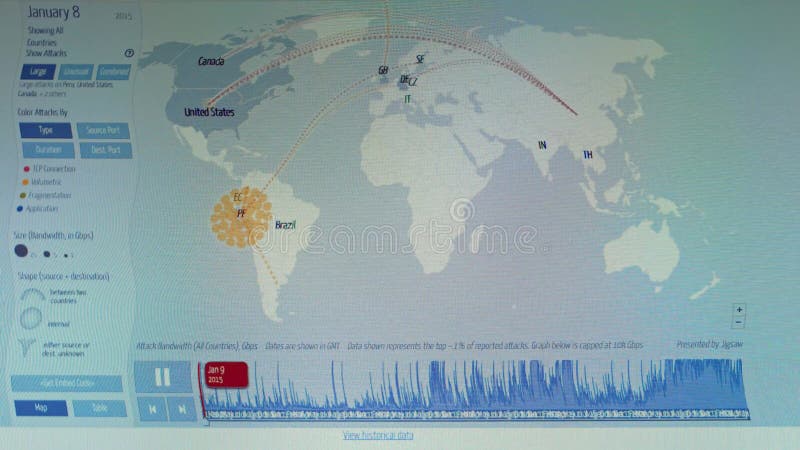 World Map with Different Targets for Cyber Attack. Hacking and ...
