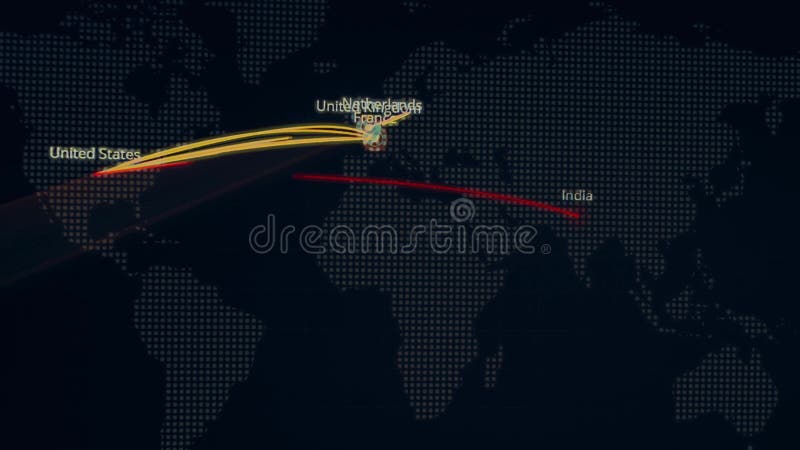 World Map with Different Targets for Cyber Attack. Hacking and ...