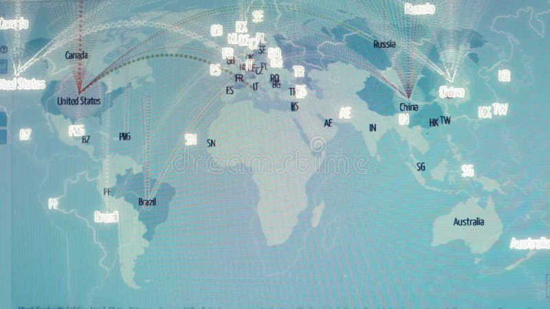 World Map with Different Targets for Cyber Attack. Hacking and ...