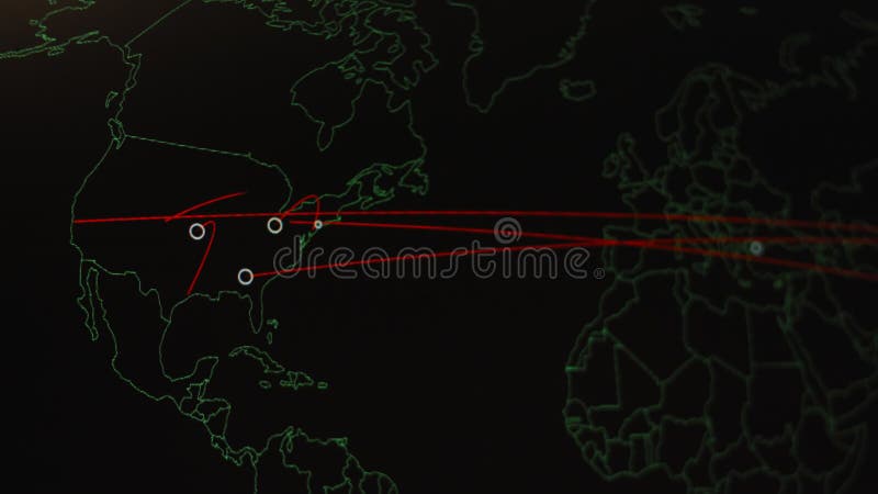 World Map with Different Targets for Cyber Attack. Hacking and ...
