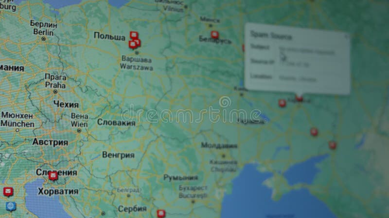 World Map with Different Targets for Cyber Attack. Hacking and ...