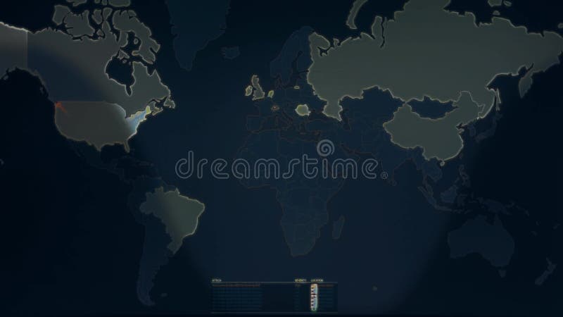 World Map with Different Targets for Cyber Attack. Hacking and ...