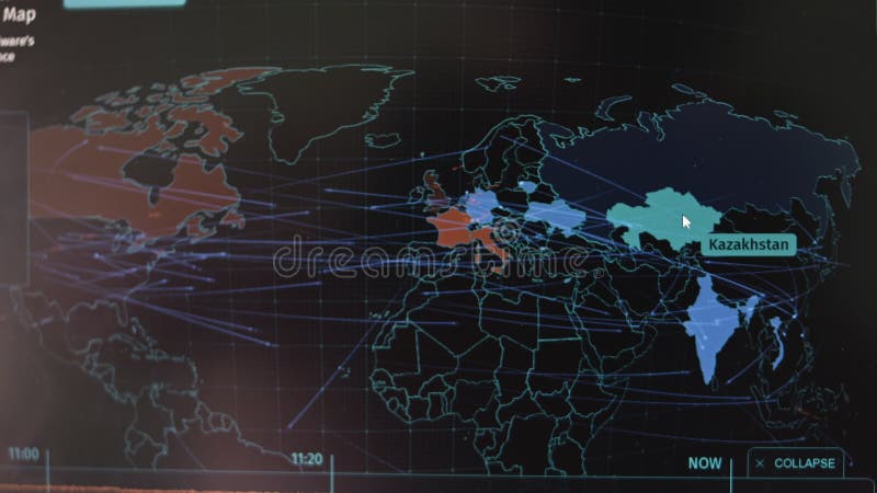 Usa Map with Different Targets for Cyber Attack. Hacking and Technology ...