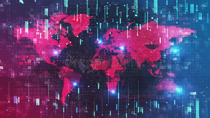 World Map Digital Background. Technology Backdrop Stock Footage - Video ...