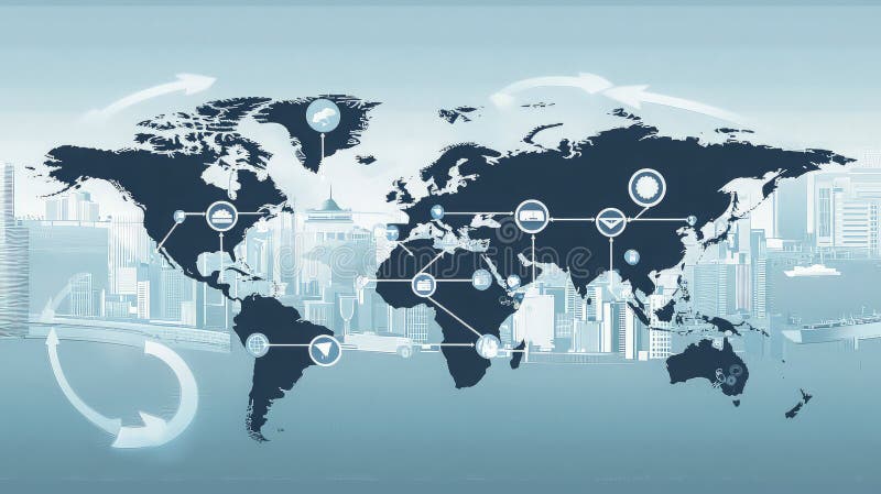 Global Network, Connected World Stock Image - Image of global, progress ...