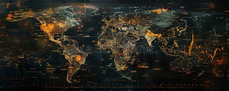 World Map Digital Interface Futuristic Technology Stock Illustration ...