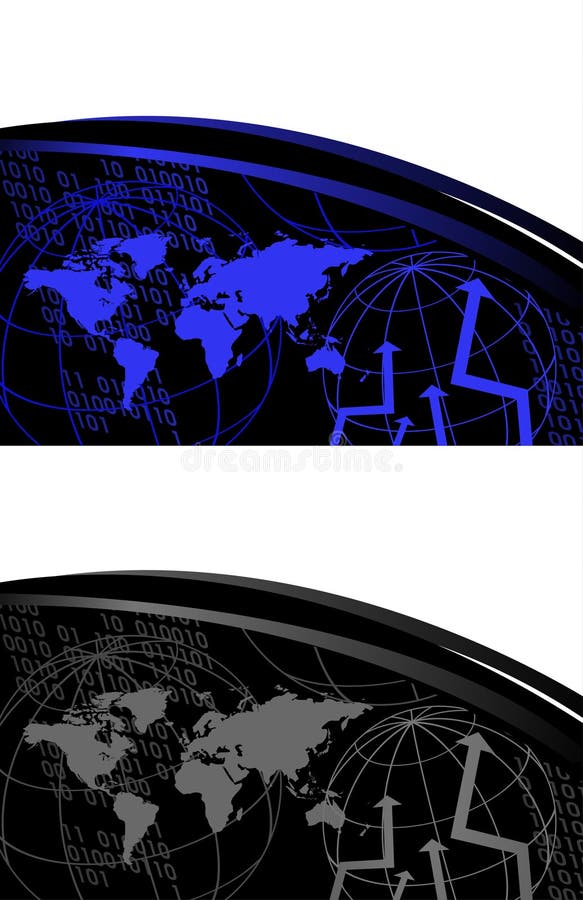 World Map and Digital Numbers Stock Vector - Illustration of global ...