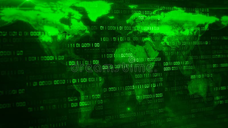 World Map with Digital Numbers Stock Illustration - Illustration of ...