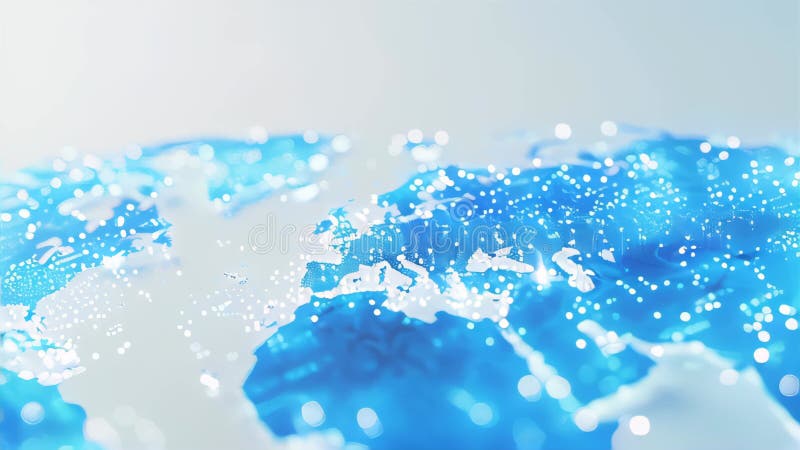 World Map on Digital Tech Background. Stock Footage - Video of night ...