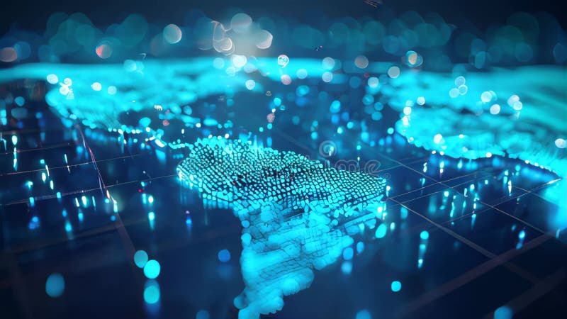 World Map on Digital Tech Background. Stock Video - Video of technology ...