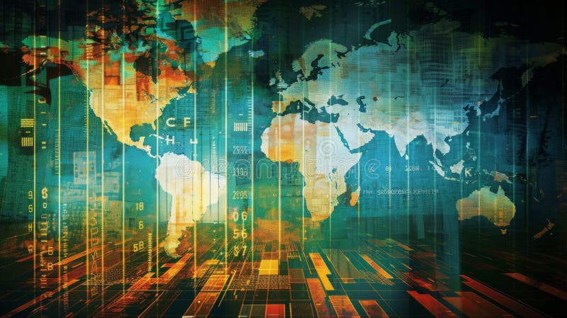 World Map on Colorful Background Stock Image - Image of atlas ...