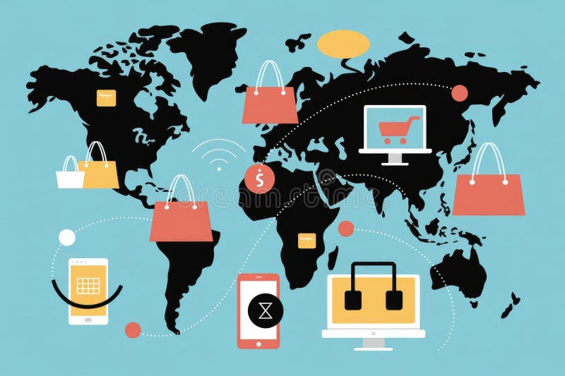 World Map Shopping Stock Illustrations – 10,381 World Map Shopping ...