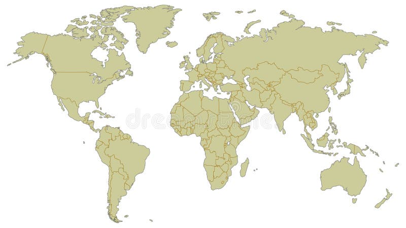 World Map Divided into Countries. Stock Vector - Illustration of ...