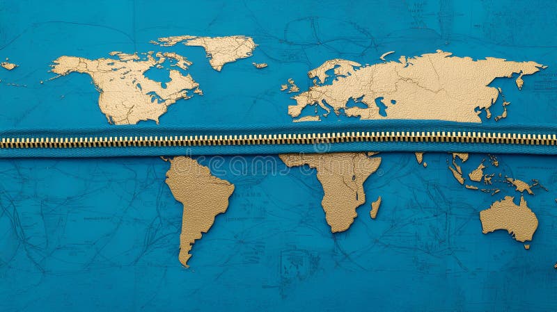 World Map Divided by Zipper: Global Divide, Disconnection, and ...