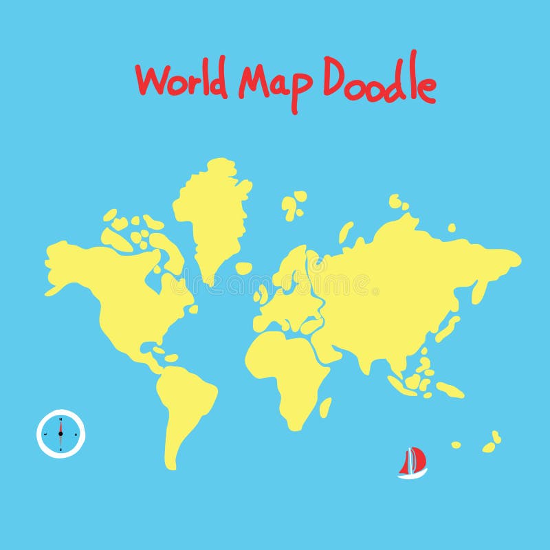 World map doodle stock illustration. Illustration of travel - 28581092