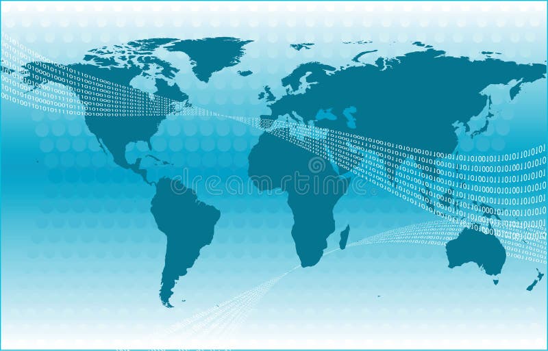 Digital World Map stock illustration. Illustration of region - 18517003