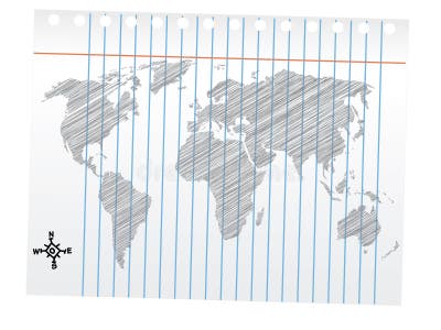 World Map Drawing, Pencil Sketch Stock Vector - Illustration of ...