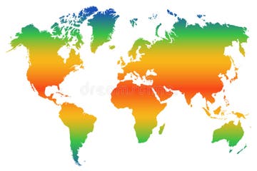 World Map, Earth Map Global with Division on Climatic Zones Stock ...