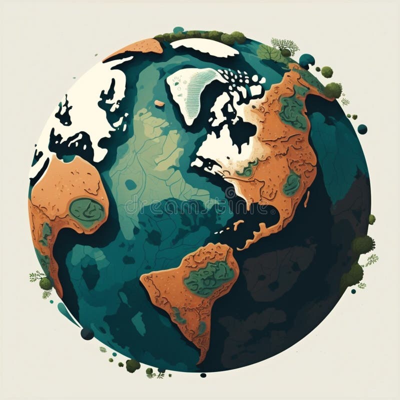 World Map with Earth Globe World Map with Earth World Map and Globe ...