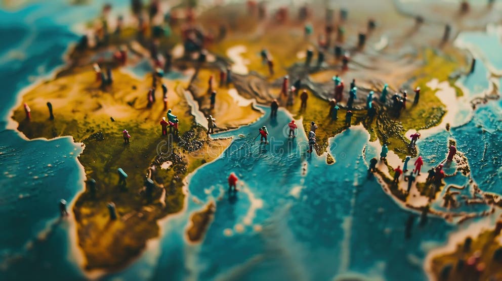 World Map Earth Multicultural Group of People Integration Diversity ...