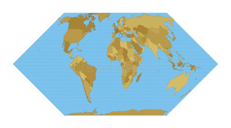 World Map. Eckert II Projection. Stock Vector - Illustration of ... World Map. Eckert II Projection. Stock Vector - Illustration of ...