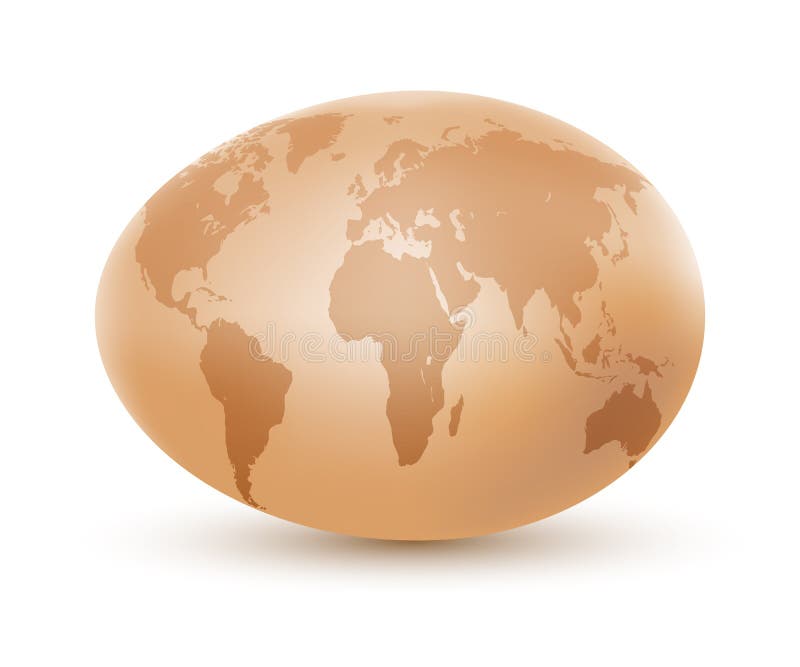 World map on an egg stock vector. Illustration of merchandise - 55214962