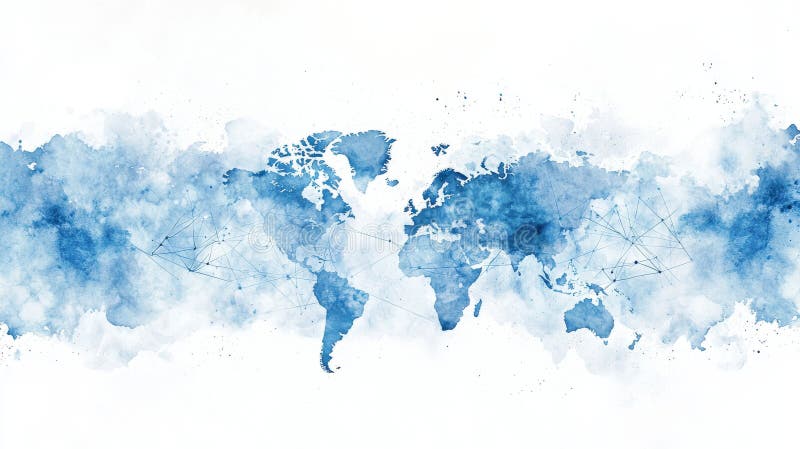 World Map Enhanced with Financial Data and Graphic Elements. Stock ...