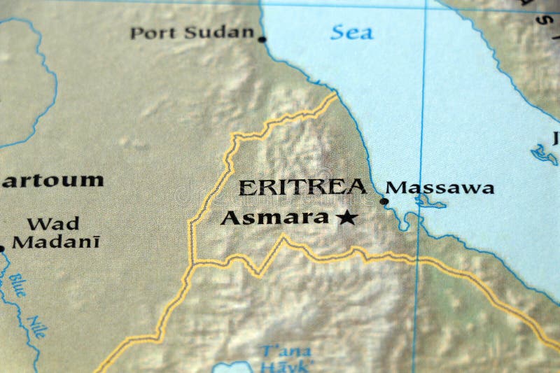 World Map of Eritrea and Massawa Island Asmara in Focus Stock Image ...