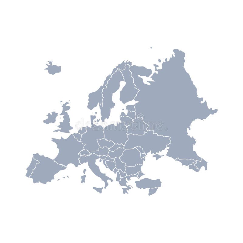 Europe outline map stock illustration. Illustration of atlas - 27382567